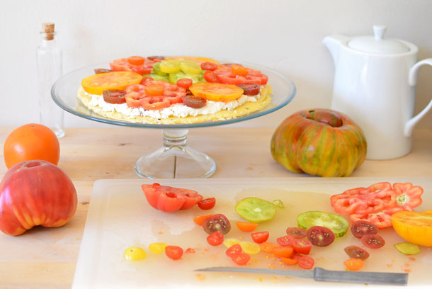 Heirloom Tomato Polenta Pie - Simple Seasonal