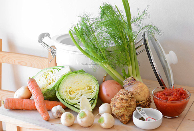 Crock-Pot Kielbasa and Cabbage Soup - Simple Seasonal