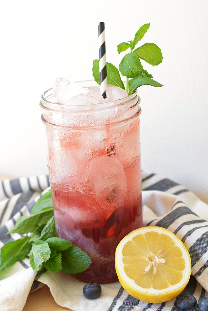 Blueberry Mint Fizz Cocktail - Simple Seasonal