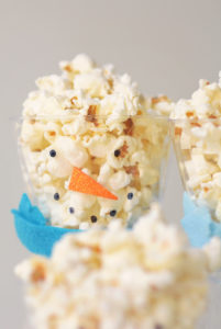 Snowman Popcorn Cups - Simple Seasonal